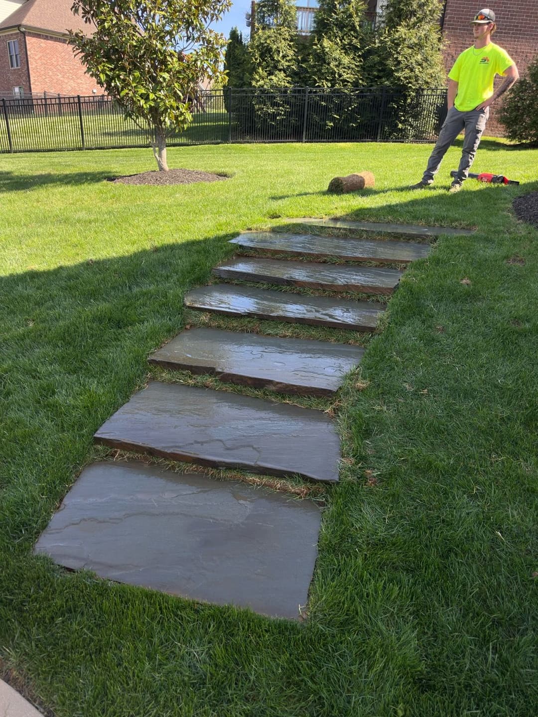 Garden Stone Pathway Installation | Slugger Landscaping